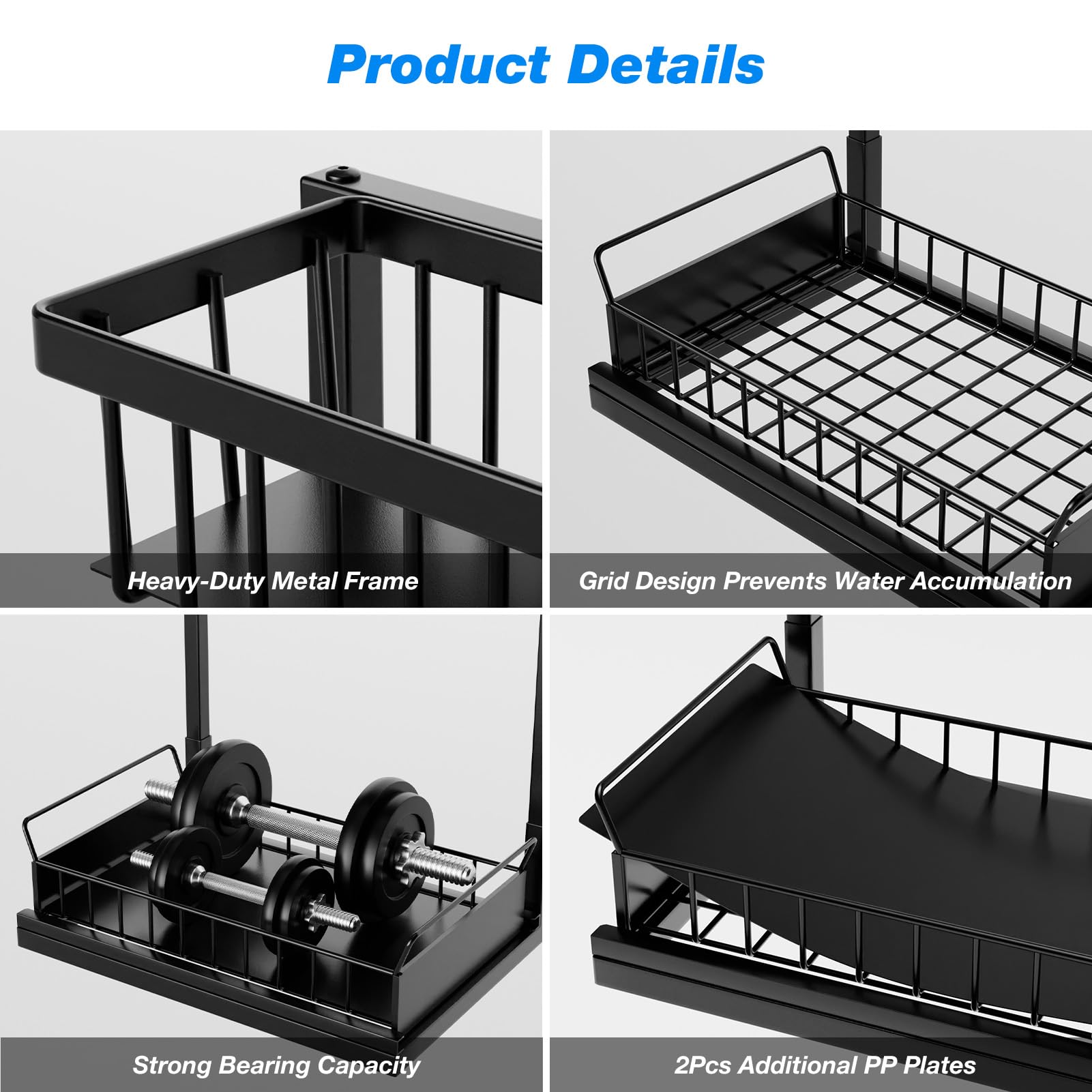 Atorica Under Sink Organizer, Pull Out Cabinet Organizer 2-Tier Slide Out Under Cabinet Storage, Multi-Use Under Kitchen Bathroom Sink Organizers and Storage
