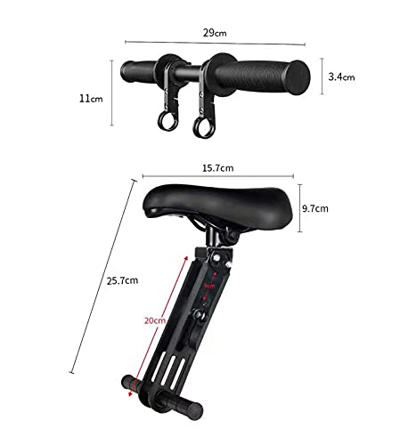 ASJN Kids Bike Seat and Handlebar Accessory Combo Pack,Detachable Front Mounted Child Bicycle Seats Compatible with All Adult Mountain Bikes, black