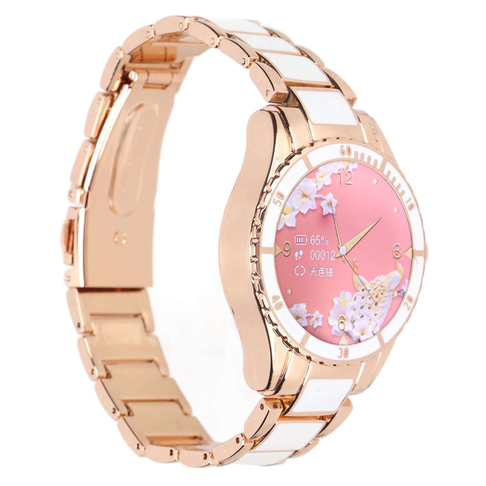 FastUU Z73 Women Smart Watch, 1.09 Inch Ladies Smartwatch Health Monitoring 200mAh Zinc Alloy Dual for Daily Wear