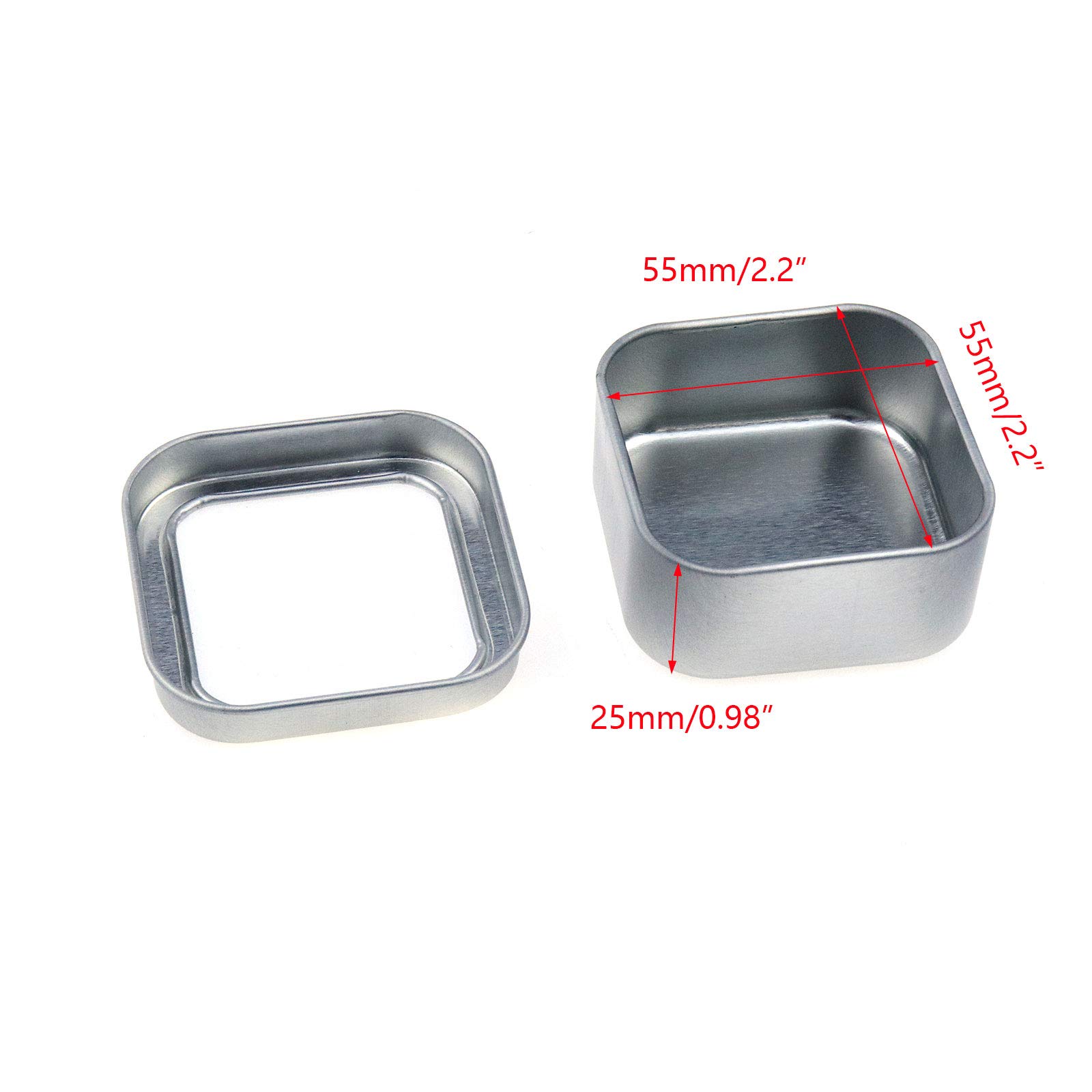 Coshar 10pcs Square Metal Storage Organizer Mini Tin Box with Clear Window Lids for Candy, Candles, Lip Balms and Solid Perfumes (Silver)