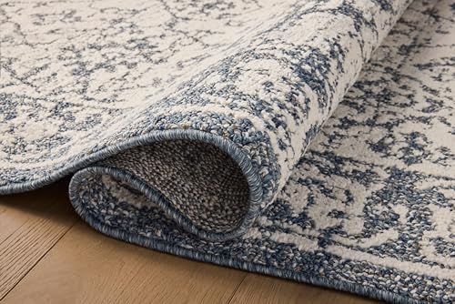 Loloi Magnolia Home by Joanna Gaines x Gigi Ivory/Blue 9'-2" x 13' Area Rug