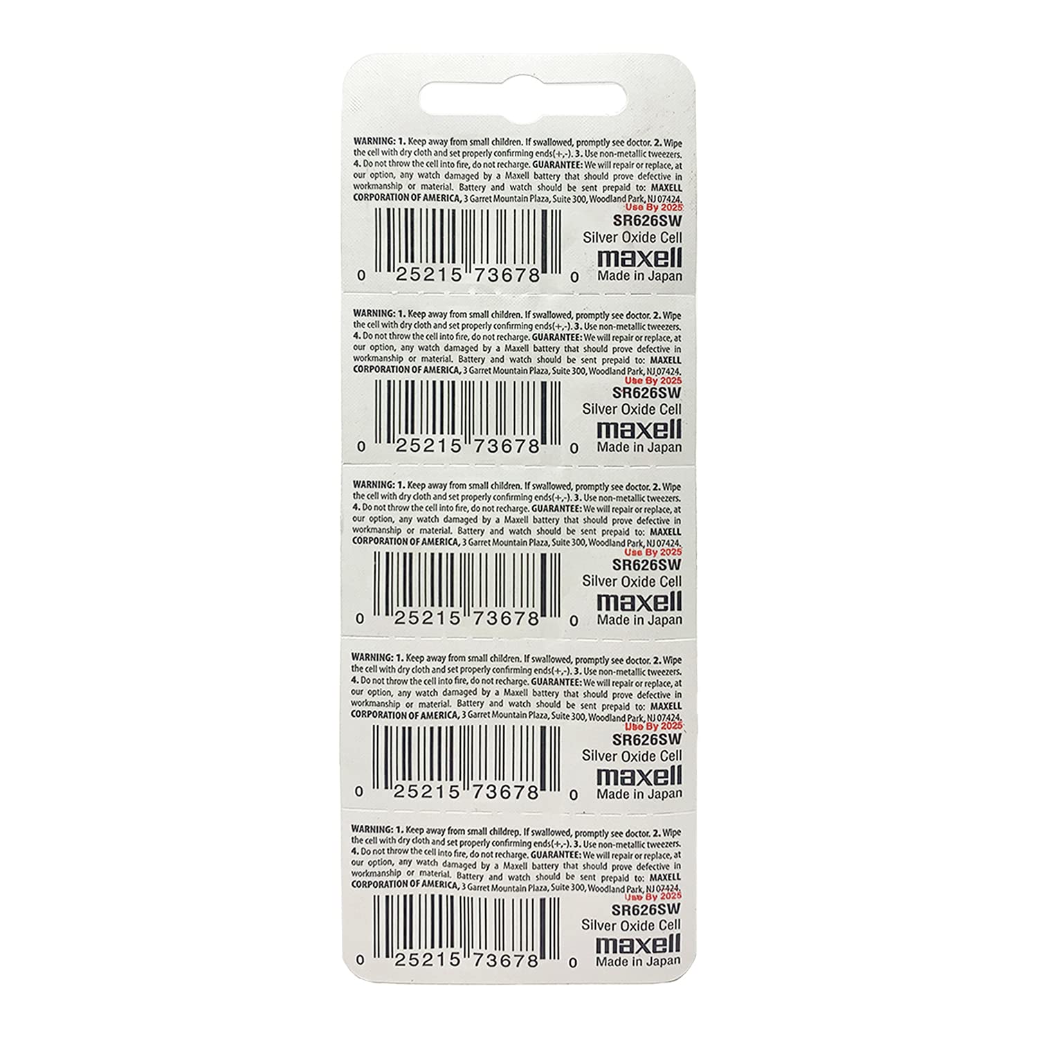 Maxell SR626SW 377 Silver Oxide Watch Battery, 2 Pack of 5 Batteries