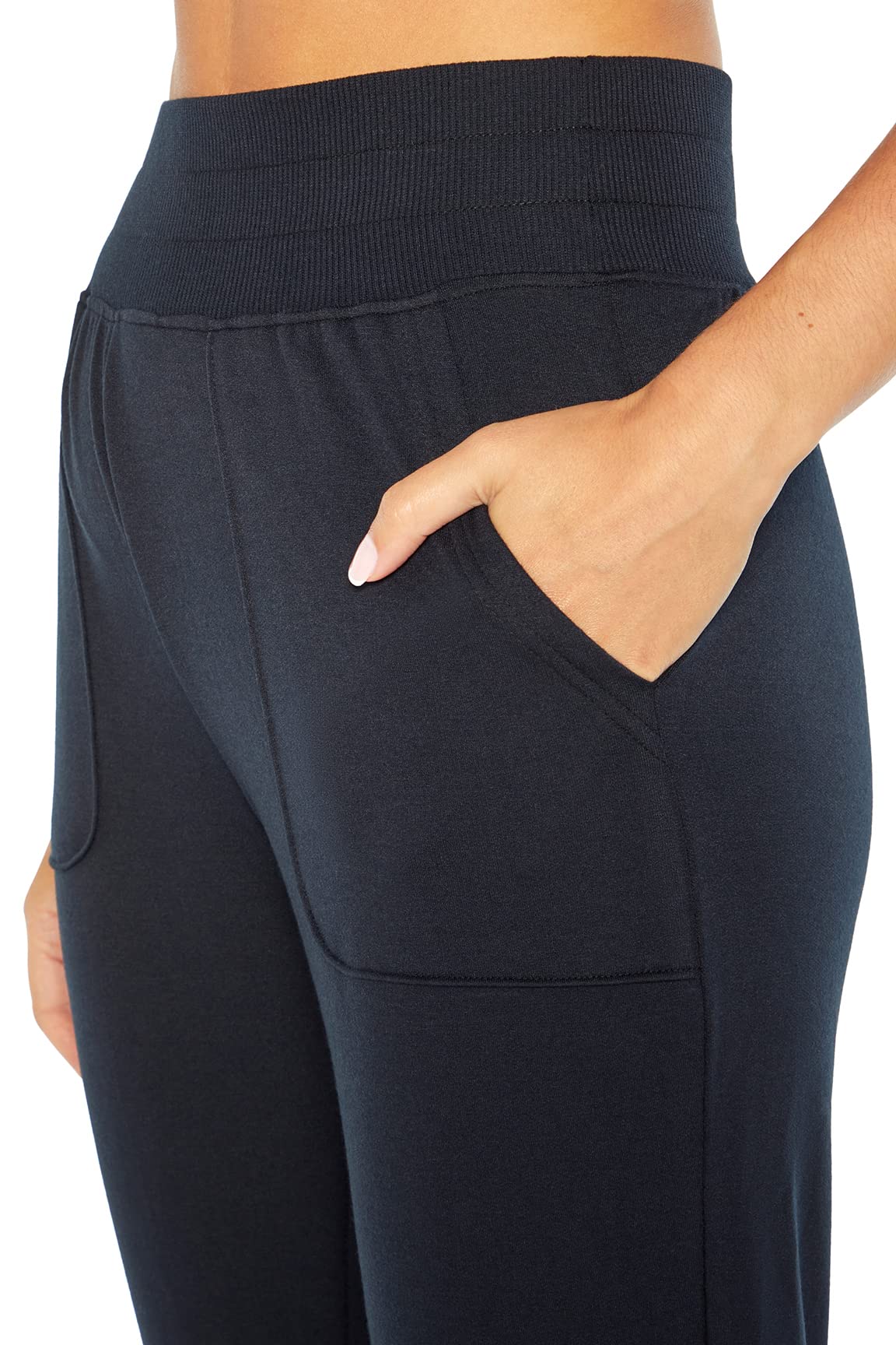 Balance Collection Womens Cory Pocket Jogger Sweatpant, Black, Medium