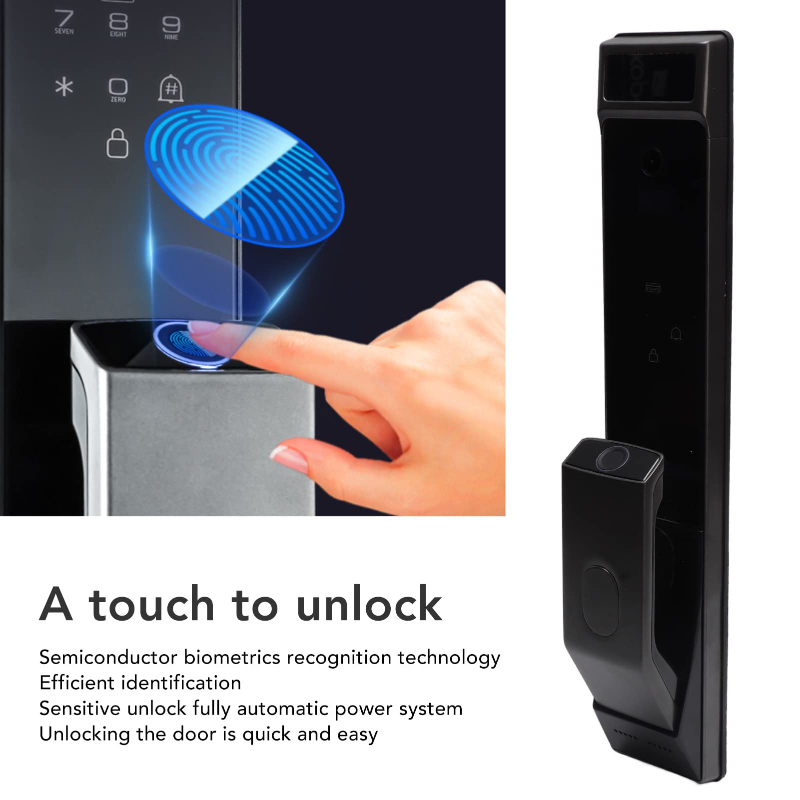 Asixxsix WiFi Smart Lock, Fingerprint Keyless Entry Door Lock App Remote Control Face Recognition Card Password Visual Viewer Electronic Deadbolt with Alarm Security Door Lock for Apartment