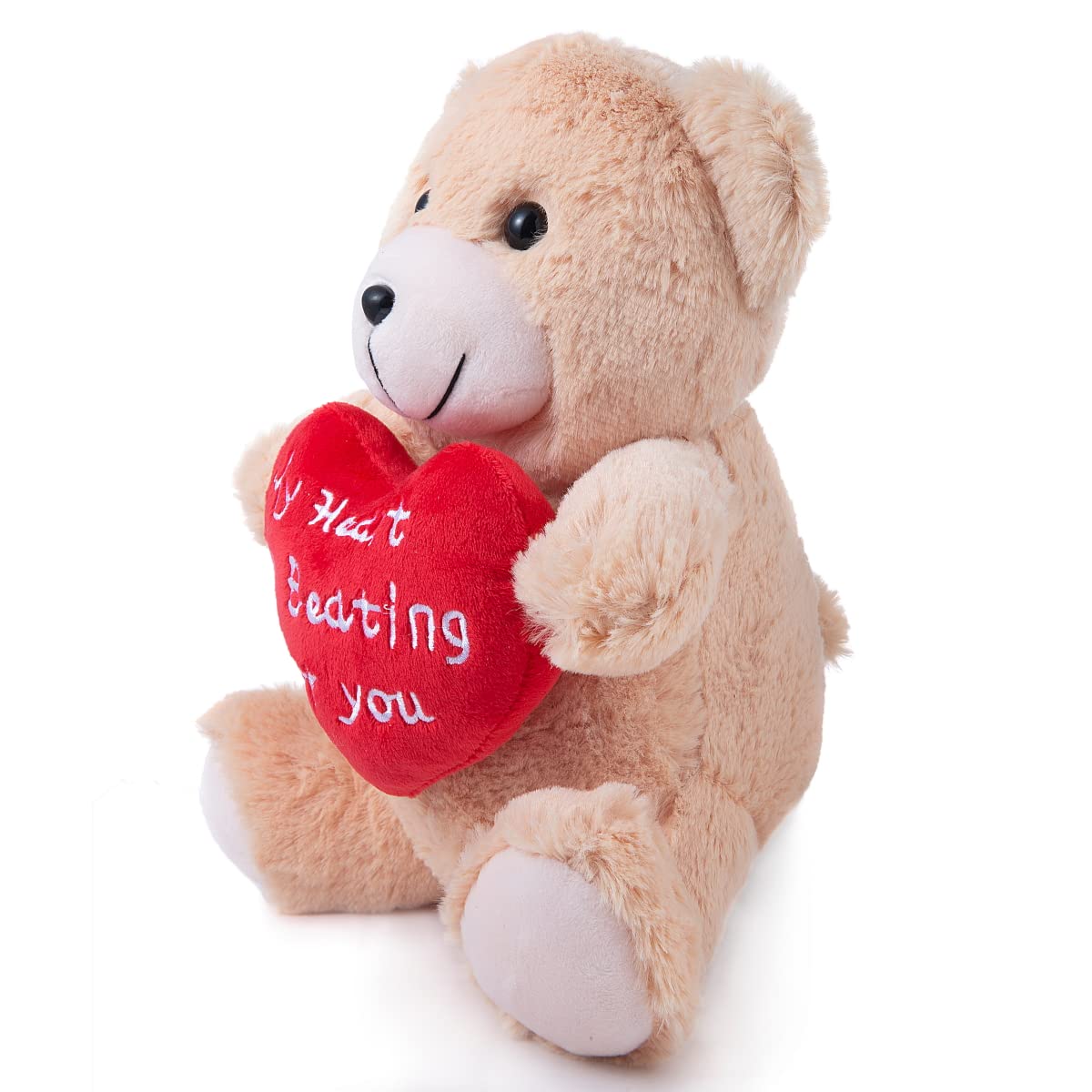 GSUIVER 10" Valentine's Day Valentines Gift for Children Kids, Girlfriend, Boyfriend, Plush Stuffed Animal (Heart Beating for You)