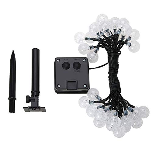 Aoile 6.5M 30LED Solar-Powered Bubble String Lights Night Light Garden Home Party Bar Decoration Warm White