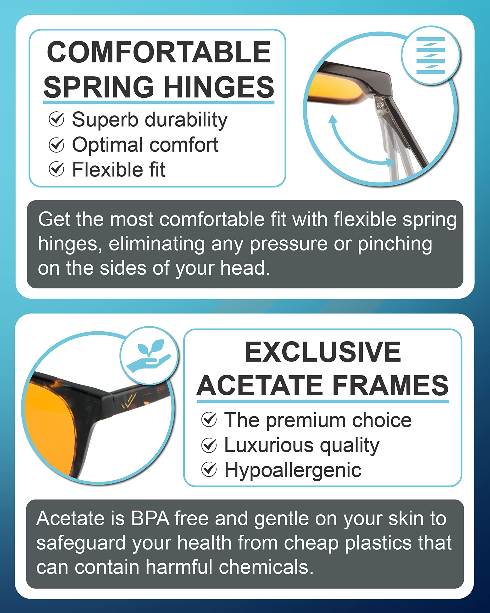 Amber Blue Light Blocking Glasses for Sleep - Computer Glasses - Orange Blue Light Glasses - Amber Glasses to Block Blue Light - Sleep Glasses Blue Light Blocking - Round Blue Blockers for Men & Women