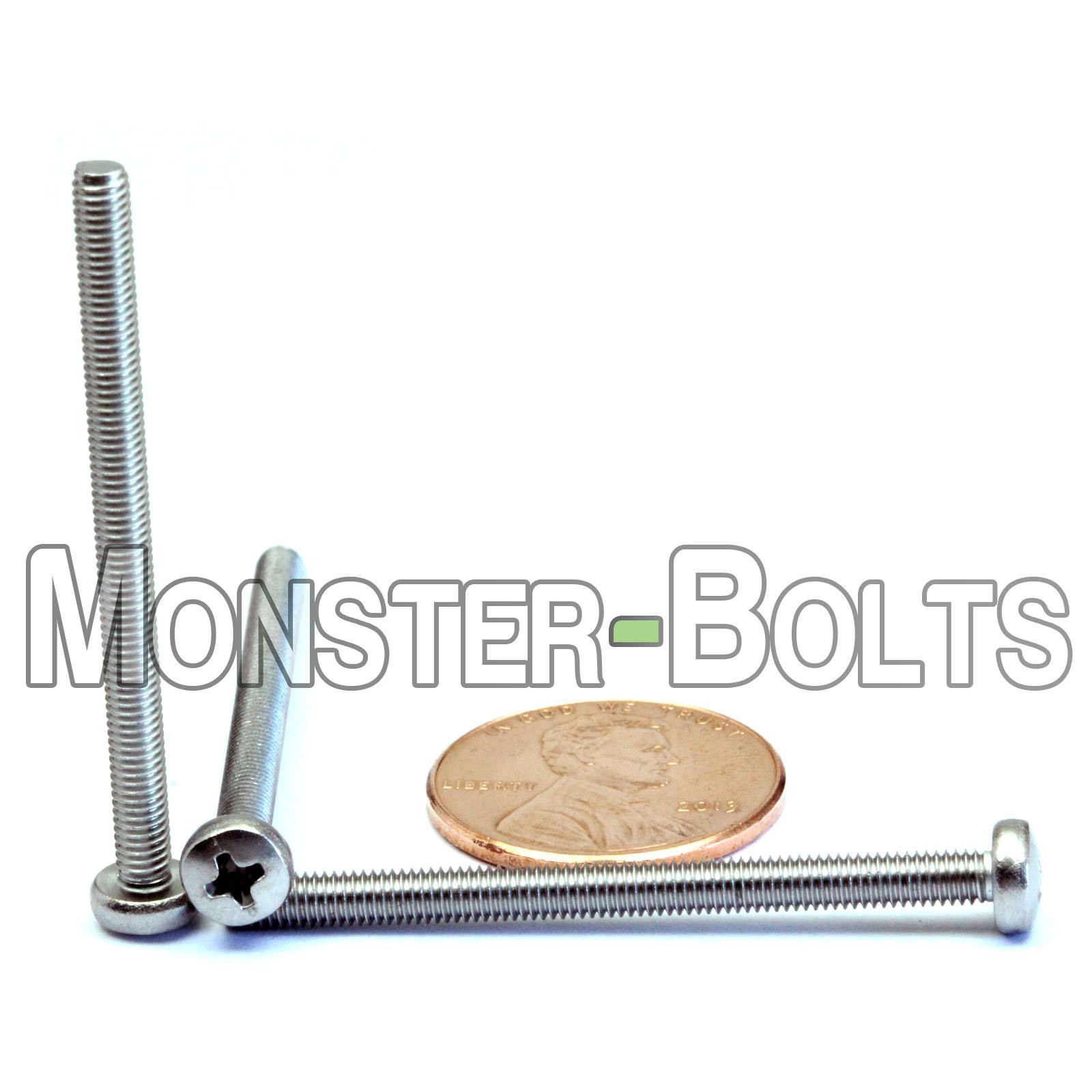 MonsterBolts - M3 x 40mm Phillips Pan Head, DIN 7985A, Stainless Steel, 10 Pack