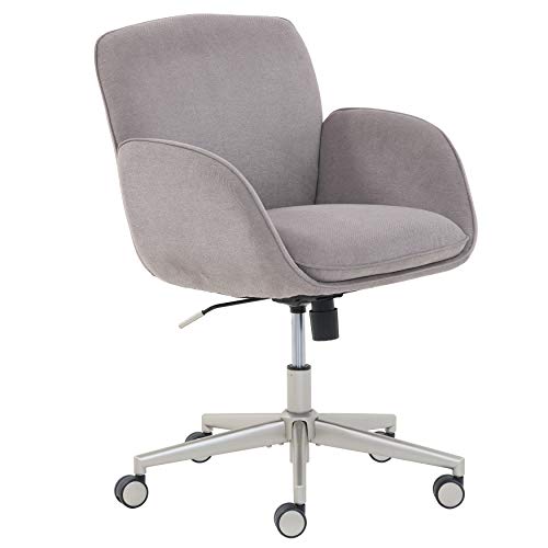 Amazon Brand – Rivet Modern Upholstered Swivel Home Office Task Chair, 25.5"W, Ash Gray with Nickel Finish
