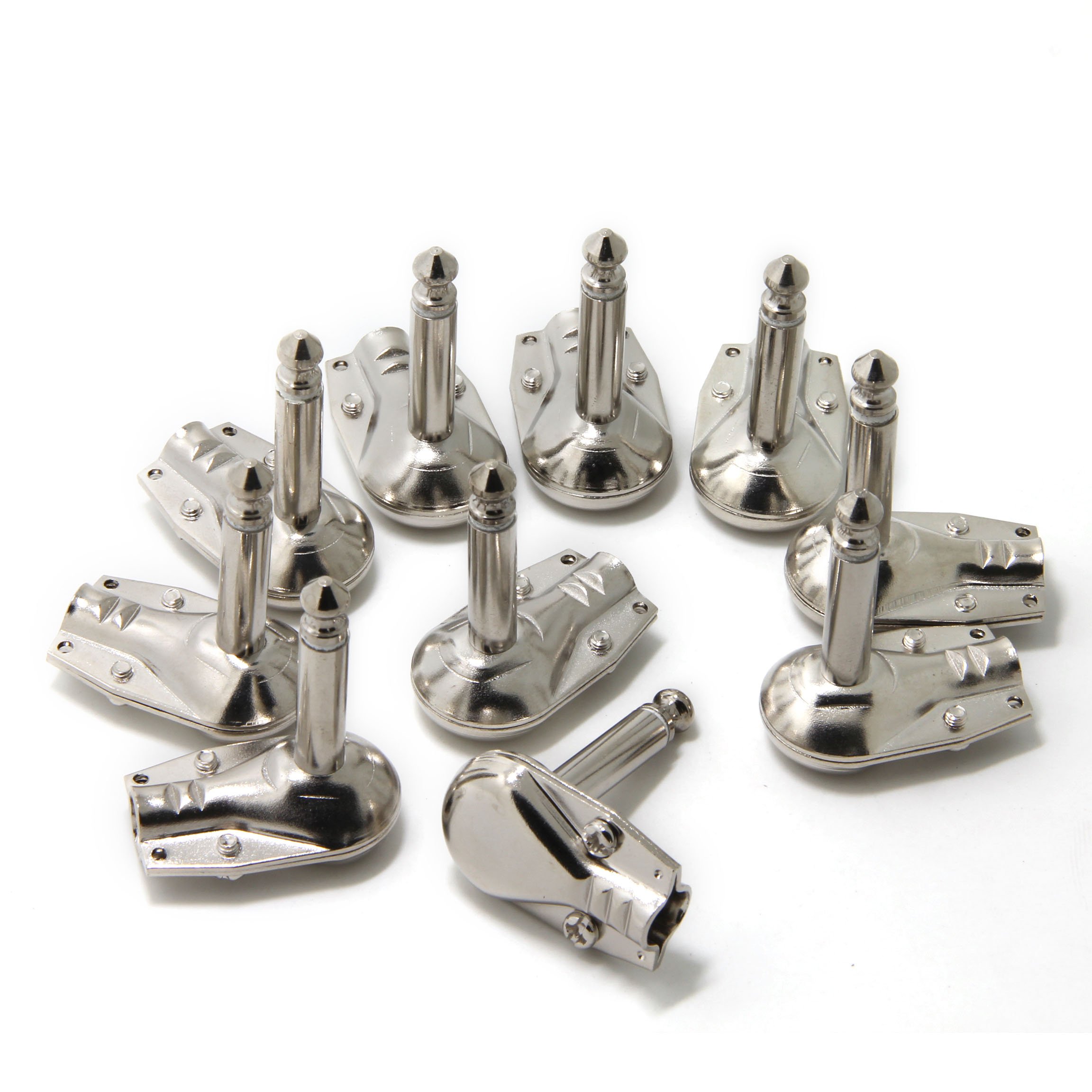 Ancable 10-Pack 1/4" Right Angle Plugs TS Mono Heavy Duty Flat Low Profile Pancake Style for Guitar, Instrument, Speaker/Microphone/Patch Cables - 6.35mm Male 1/4 Inch Phone Plug