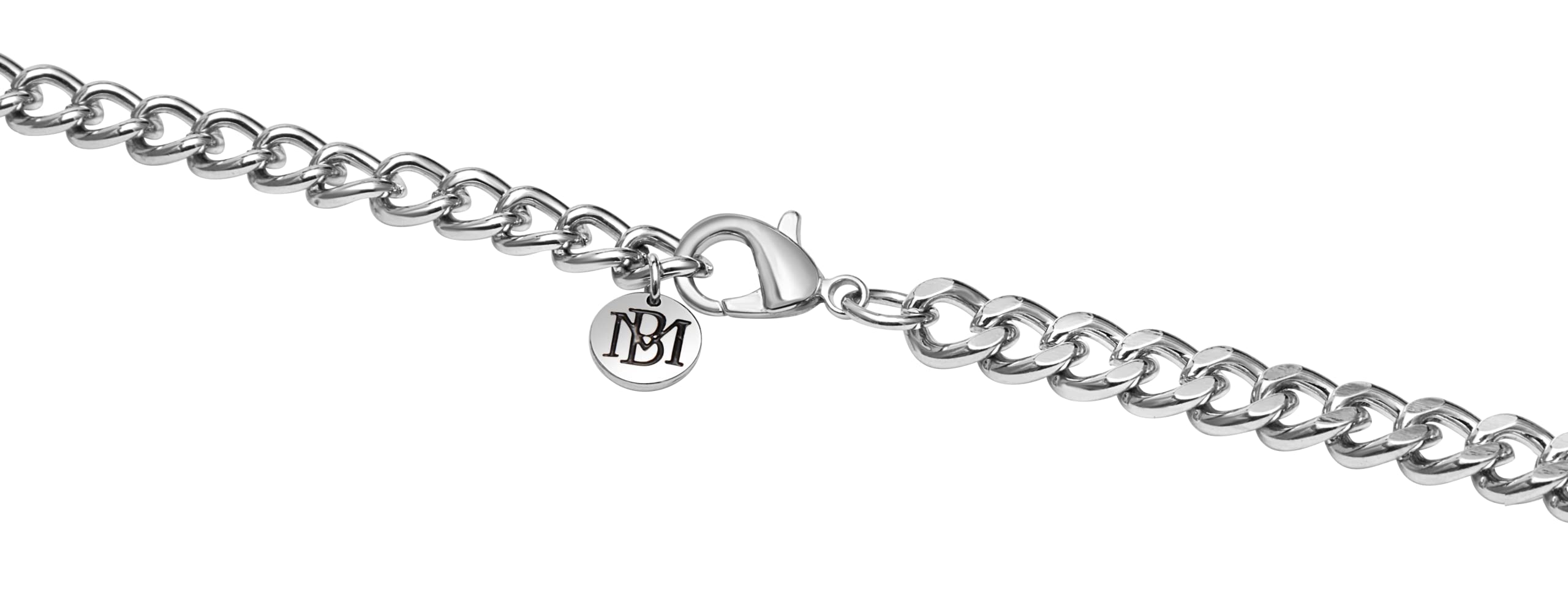 Badgley Mischka Women's Necklace - Elegant Layered Curb Chain Statement Bib Collar Necklace Costume Jewelry, White