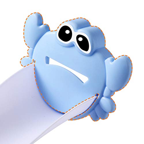 ARTIBETTER 2pcs Children Sink Handle Extender Crab Shaped Water Faucet Extension Helper for Toddler Babies Blue Pink