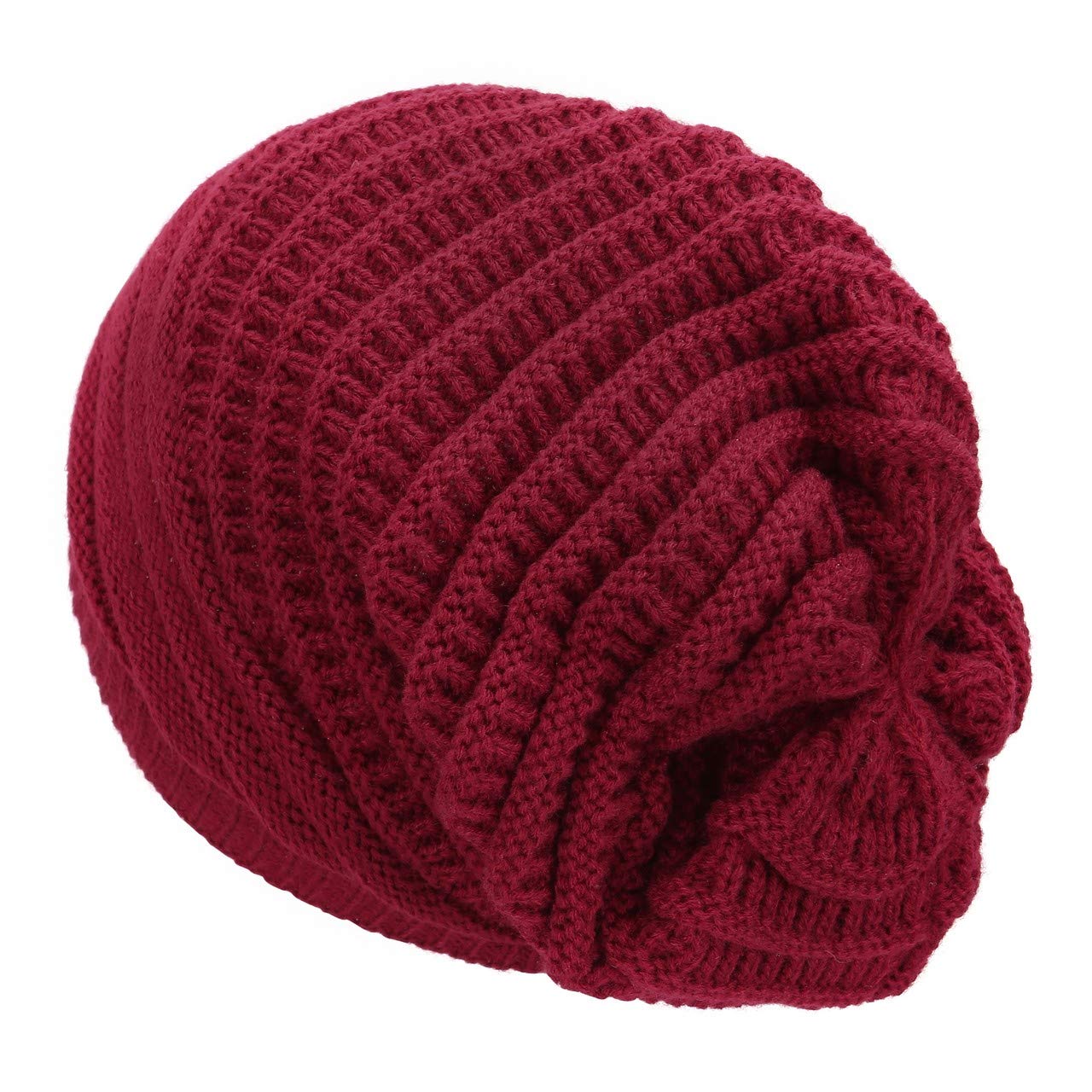 Ayliss Beanie Unisex Winter Cozy Cable Knit Hat for Women/Men (Burgundy)