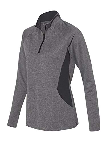 Adidas Women's Lightweight Quarter-Zip Pullover 2XL Black Heather/ Carbon