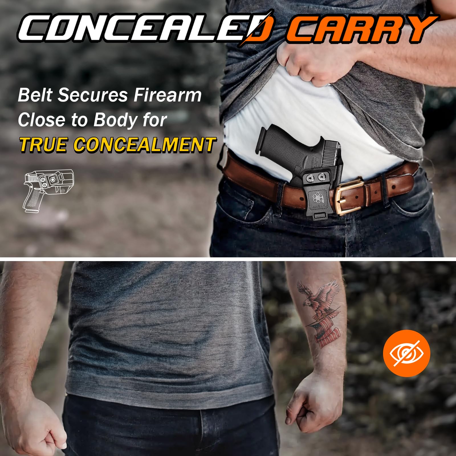Amberide IWB KYDEX Holster Fit Springfield XD MOD.2-3" Sub-Compact 9MM/.40 Pistol, Inside Waistband Concealed Carry Holster, Adjustable Cant & 'Posi-Click' Retention, USA Made by Amberide