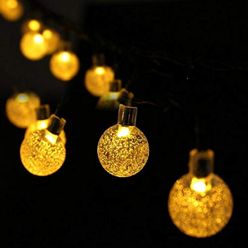 Aoile 6.5M 30LED Solar-Powered Bubble String Lights Night Light Garden Home Party Bar Decoration Warm White