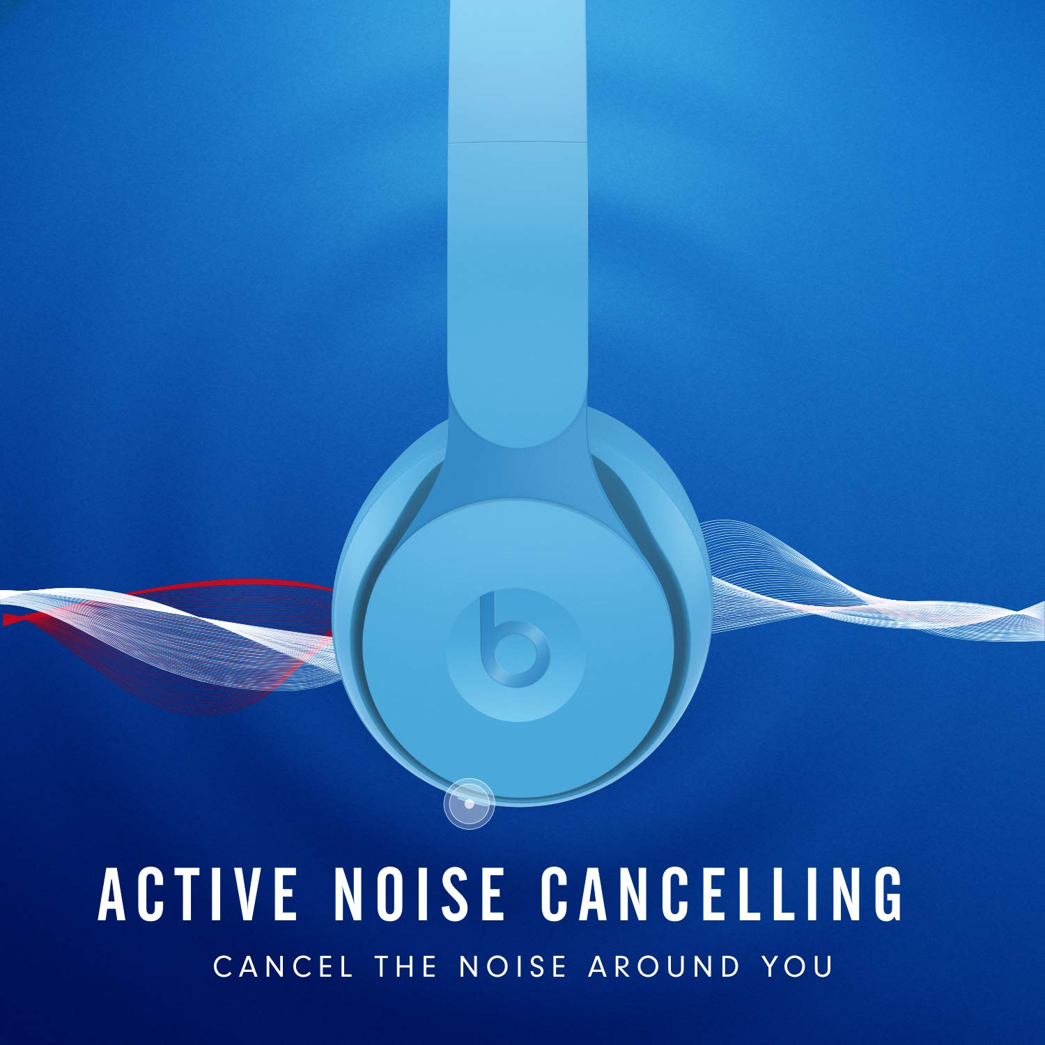 Apple Beats Solo Pro Wireless Noise Cancelling On-Ear Headphones H1 Headphone Chip, Class 1 Bluetooth, Active Noise Cancelling, Transparency, 22 Hours of Listening Time - Light Blue