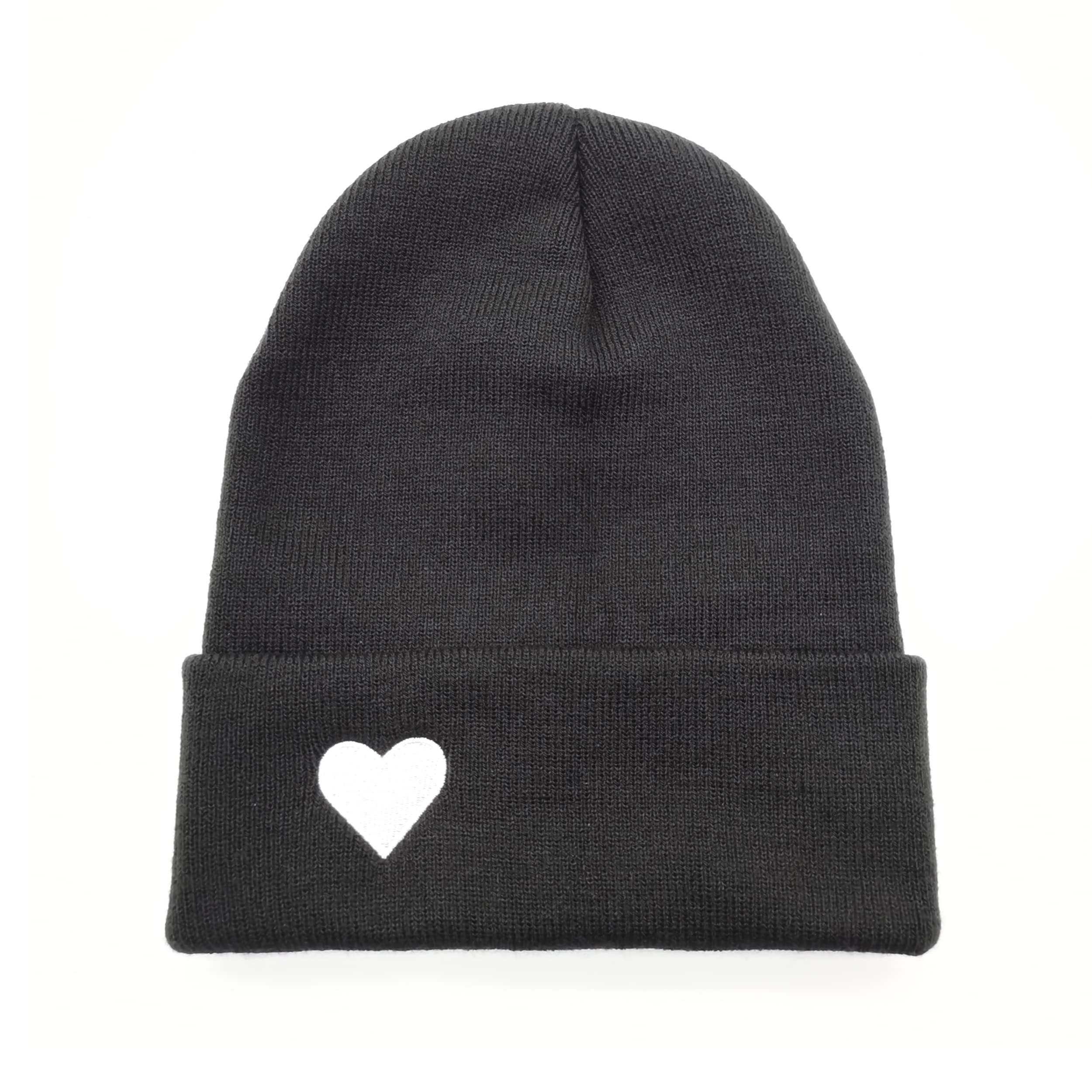 Atticus Poetry Dad Hat for Women (Stay Wild Black) and Cuffed Beanie for Women (Heart Dark Gray) - Unisex Fit, One Size