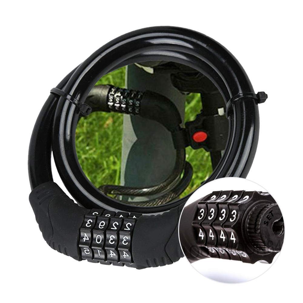 Bicycle Lock Bike Password Lock Anti-Theft Combination Number Code Bicycle Lock Steel Cable Chain Security Safety Lock Bike Cycle Accessories Bike Lock