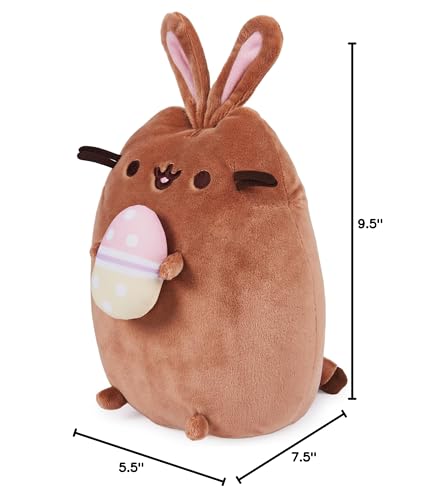 GUND Pusheen Chocolate Easter Bunny Stuffed Animal, Plush Cat, Easter Decorations, 9.5"