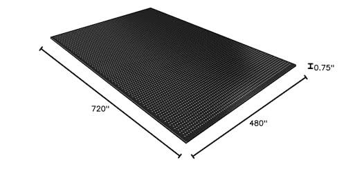 BalanceFrom Heavy Duty Thick Real Rubber Mat Exercise Equipment Floor Mat, 6 ft. x 4 ft., 3/4" Thick
