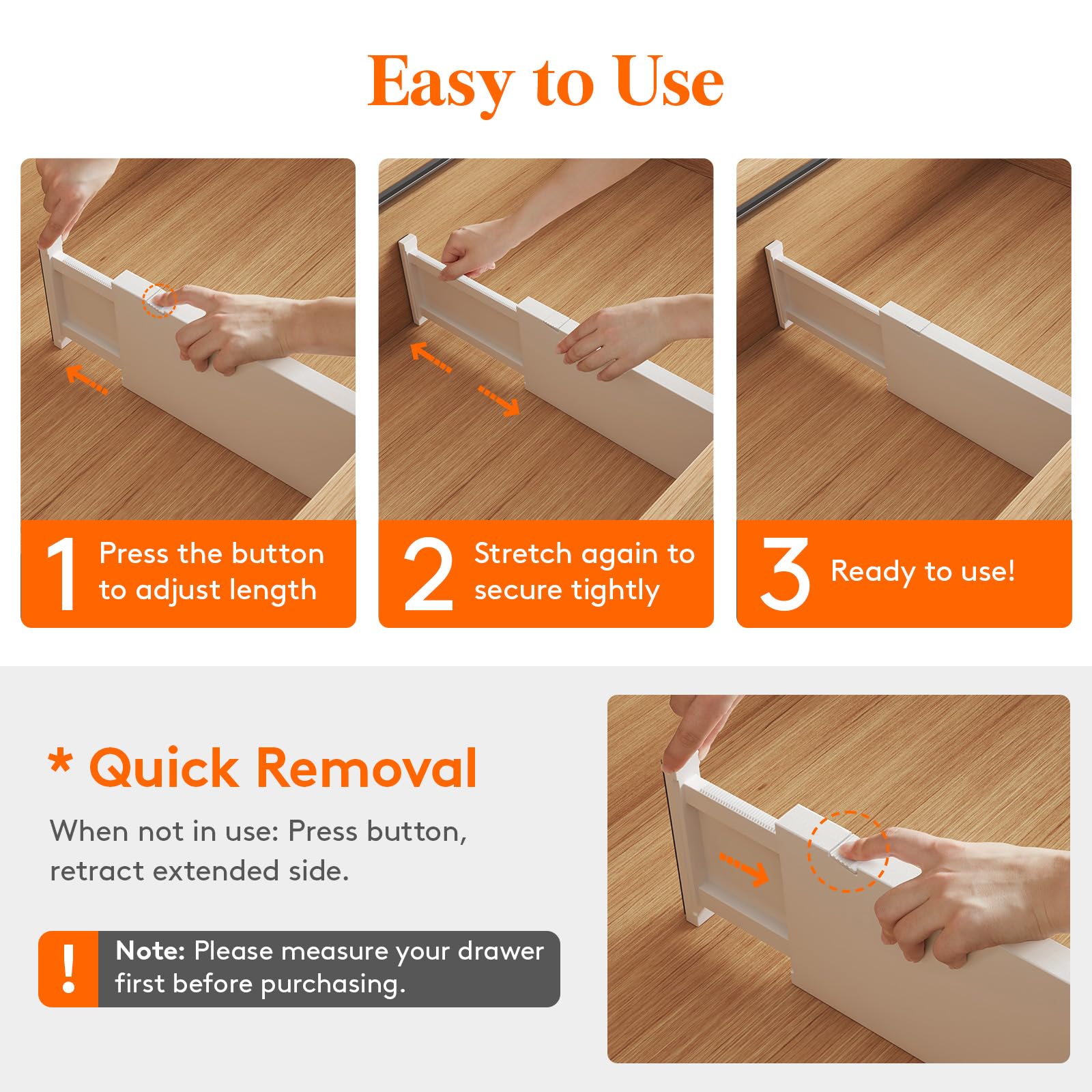 Lifewit 5 Pack Drawer Dividers 5" High, 13.5-22" Adjustable Clothes Organizers, Expandable Dresser Separators in Bedroom/Bathroom/Kitchen/Office