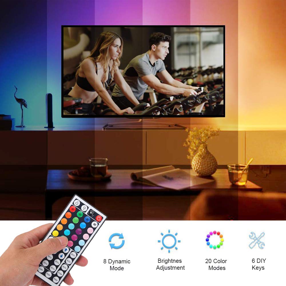 Attuosun Led Lights for Bedroom, Led Light Strip 300Leds SMD5050 RGB Waterproof LED Rope Lights with IR Remote Controller for Home Party Decoration