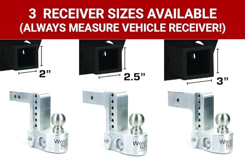 Adjustable Trailer Hitch, Adjustable Ball Mount, Truck Ball Hitch, Aluminum Trailer Tow Hitch w/Built in Scale for Anti Sway, 12,500 lbs GTW - Weigh Safe