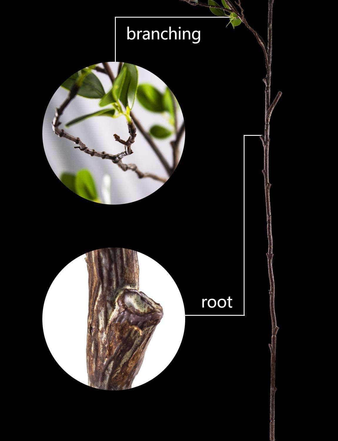 Artificial Plant 43.3 Inch Green Branches Leaf Shop Garden Office Home Decoration (6 pcs)