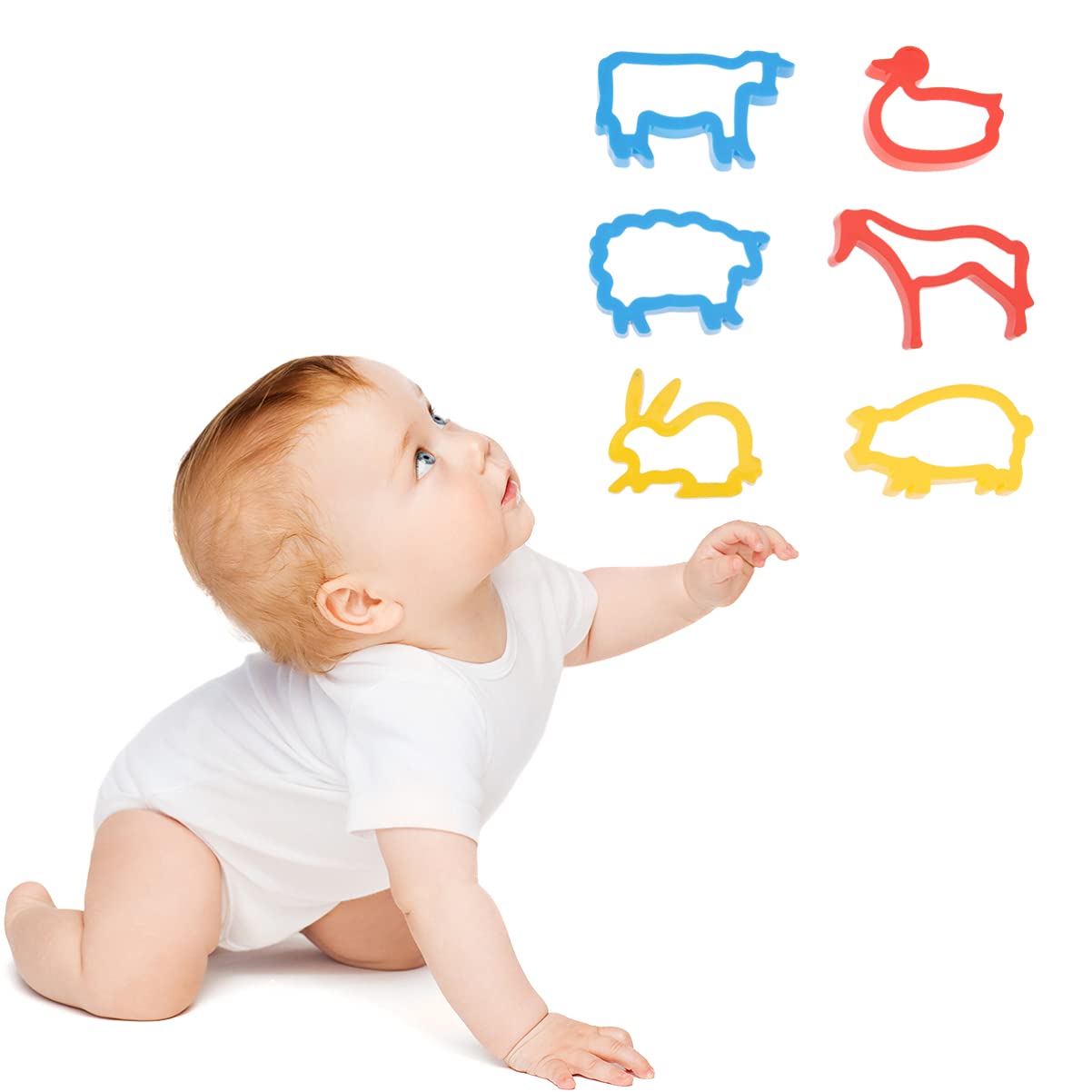 Animal Cookie Cutter, 6pcs Plastic Modelling for Kids Random Color Biscuit Cutter Cookie Cutter Toy