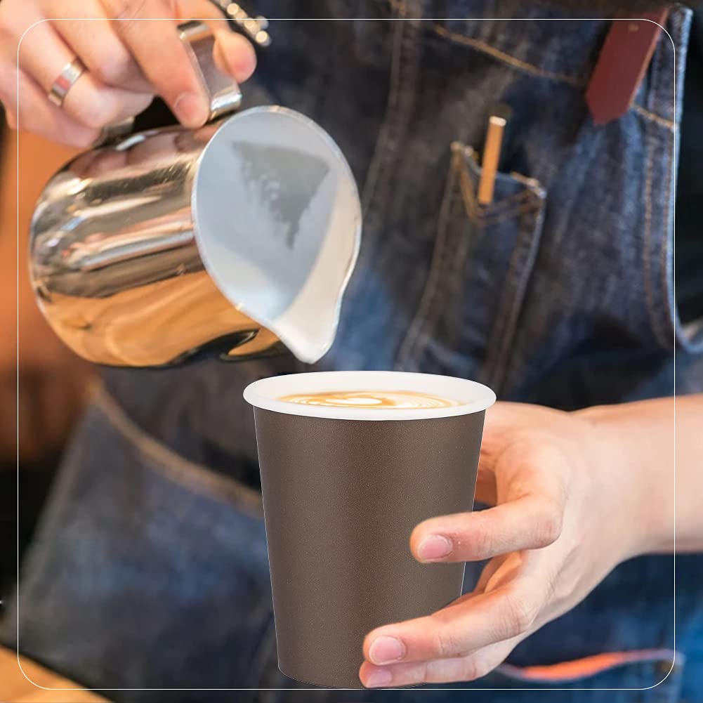 BALDCC 75 Packs of Brown Paper Hot Cups, 8 oz Disposable Paper Cups, Hot Coffee Cups, Beverage Cups, Suitable for Offices, Home Kitchens, Coffee Shops(Brown)