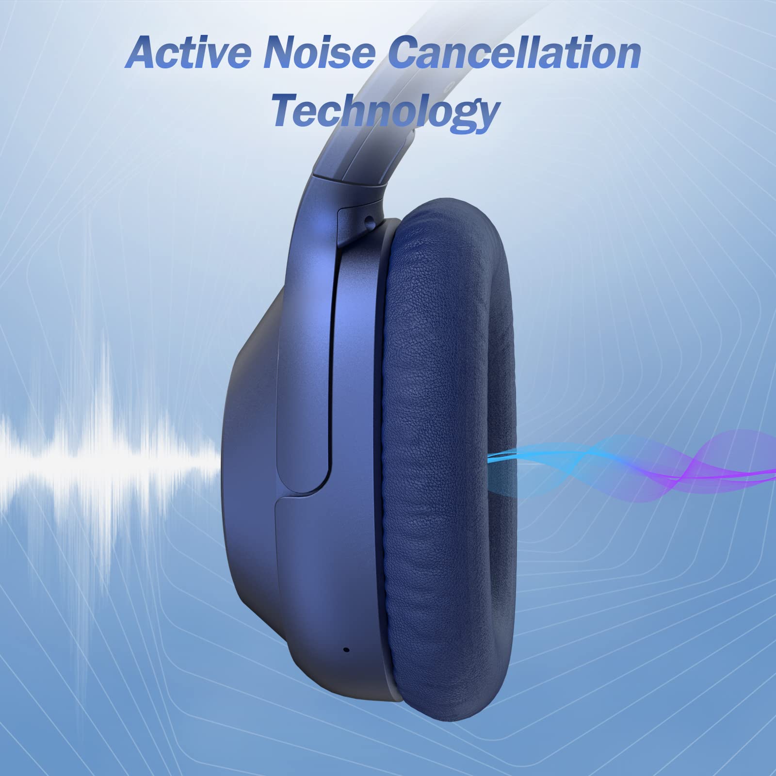 Ankbit Bluetooth 5.2 Hybrid Active Noise Cancelling Headphones for Airplane Travel, Wired and Wireless ANC Over Ear Headphones, 75H Playtime, Bluetooth Headset with Mic for Adults, iPhone, Android
