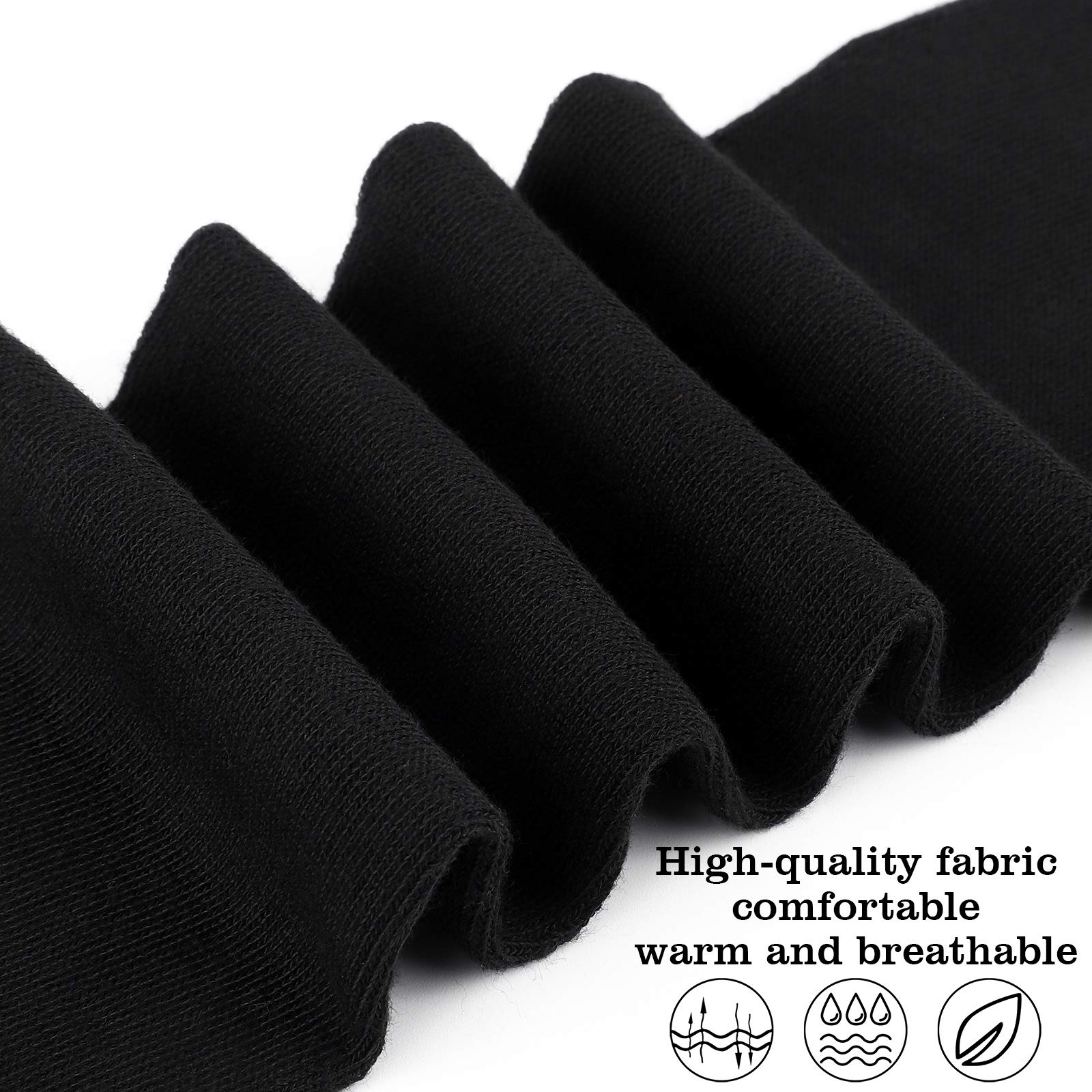 Aneco 4 Pairs Thigh High Knee Socks Extra Long Boot Stockings for Women (Black, White, Triple Stripes Style)