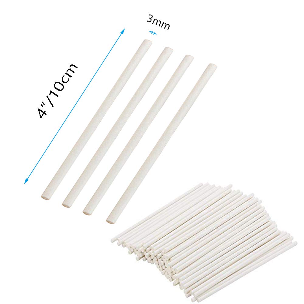 Anyumocz 400PCS 4-Inch White Lollipop Paper Sticks Cake Pops Stick for Candy,Chocolate,Cookie,Dessert