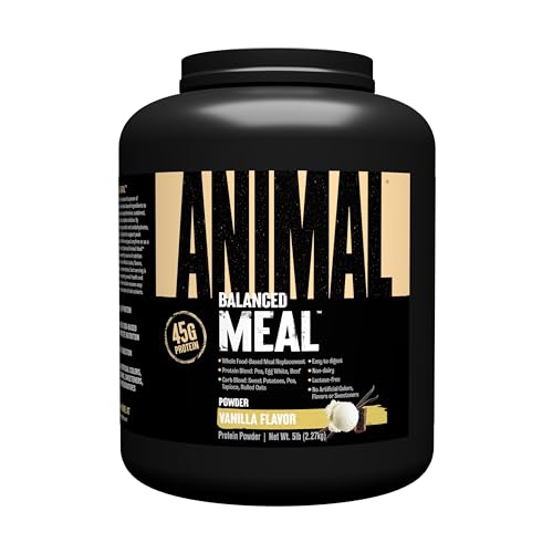 Animal Meal - All Natural High Calorie Meal Shake - Egg Whites, Beef Protein, Pea Protein, Vanilla