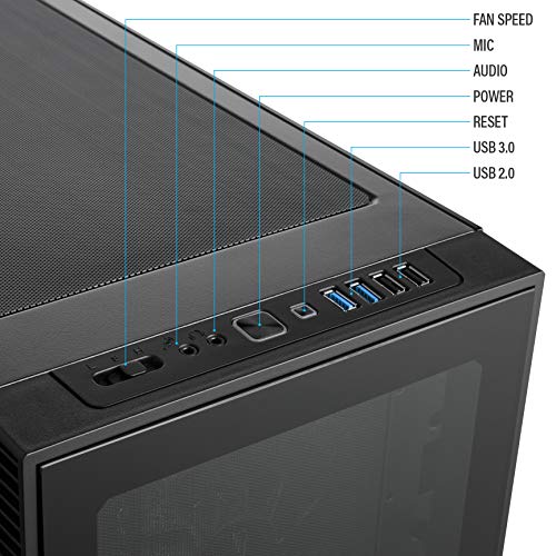 Rosewill ATX Mid Tower Gaming PC Computer Case with Red LED Fans, 360mm AIO Water Cooling Radiator Support, 3 Sided Tempered Glass, Great Cable Management/Airflow - CULLINAN MX-Red