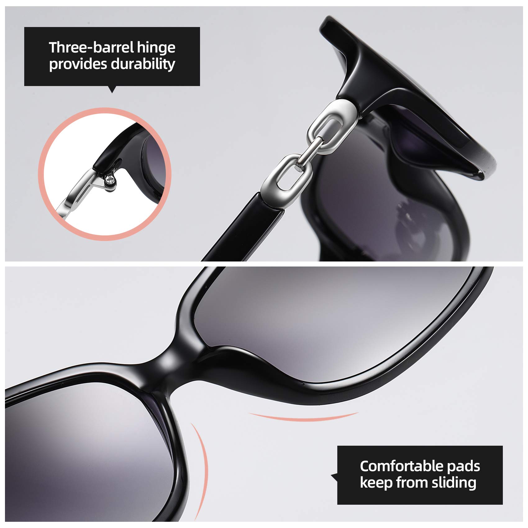 AOMASTE Retro Square Polarized Sunglasses for Women UV400 Protection Driving Outdoor Eyewear