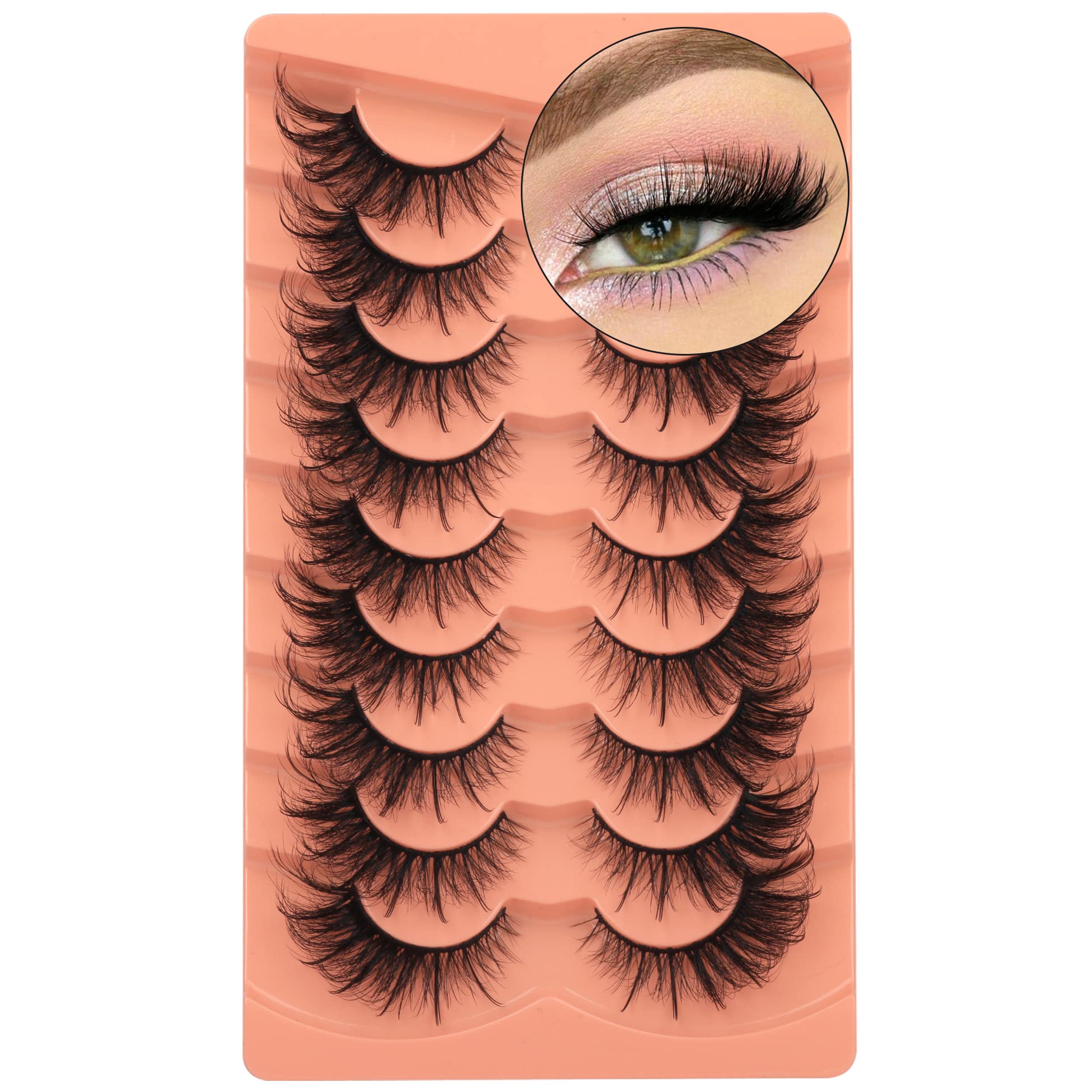 ALICE Eyelashes Fairy Fox Eye Lashes False Eyelashes Mink Wispy Strip Lashes Pack Fluffy Volume Cat Eye Lashes Fake Eye Lashes 9 Pairs