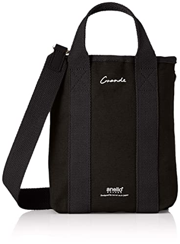 Anero Grande CLAIRE GIM0361 2-Way Mini Tote Bag, Crossbody Bag, Small, Canvas, Black