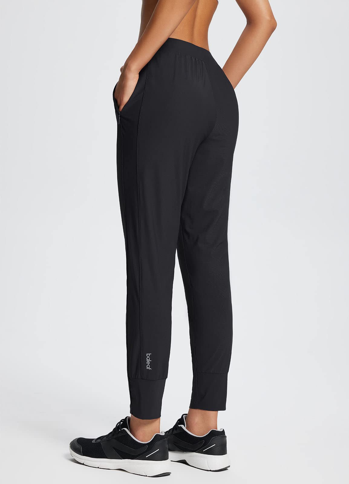 BALEAF Women's Joggers Pants Athletic Running Pants Tapered Quick Dry Jogger with Pockets Black XL