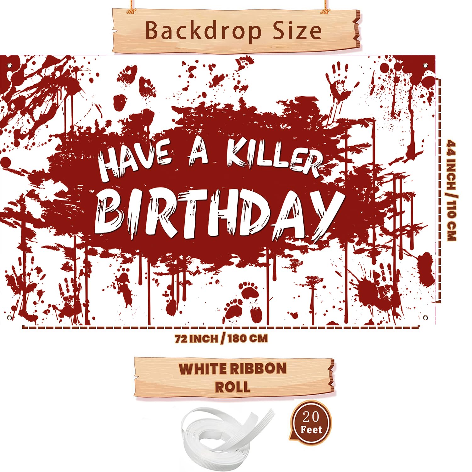 AUSHENKE Have a Killer Birthday Party Decorations Halloween Horror Birthday Banner Backdrop for Have a Killer Party Decorations, 71x43 inch