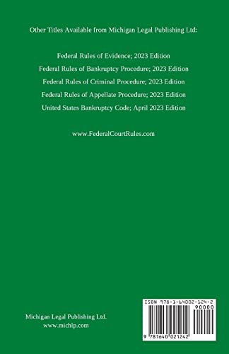 Federal Rules of Civil Procedure; 2023 Edition: With Statutory Supplement