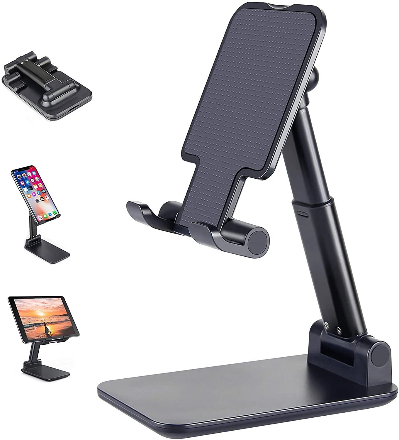 ANDATE Cell Phone Stand, Angle Height Adjustable Cell Phone Stand for Desk, Foldable Cell Phone Holder, Cradle, Dock, Tablet Stand, Case Friendly Compatible with All Mobile Phone/iPad/Kindle/Tablet