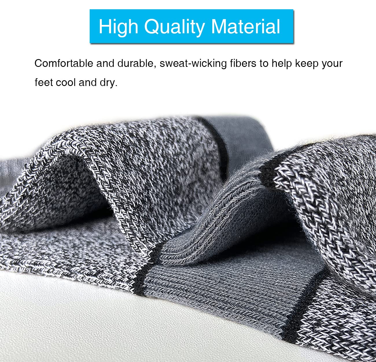 APTYID Men's Moisture Wicking Athletic Ankle Socks, Size 9-12, Carbon Grey, 6 Pairs