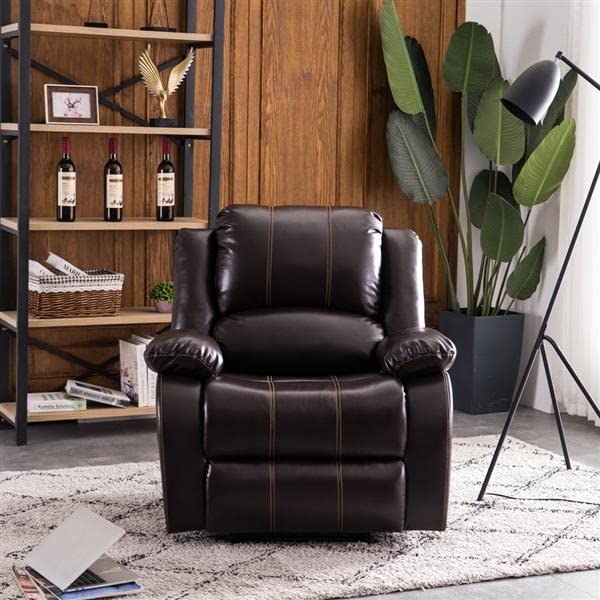 Angola AFLHYJK Electric Lift Function Recliner Massage Chair Dual Motor Dark Brown Comfortable&Durable Fabric PU Easy Adjustment