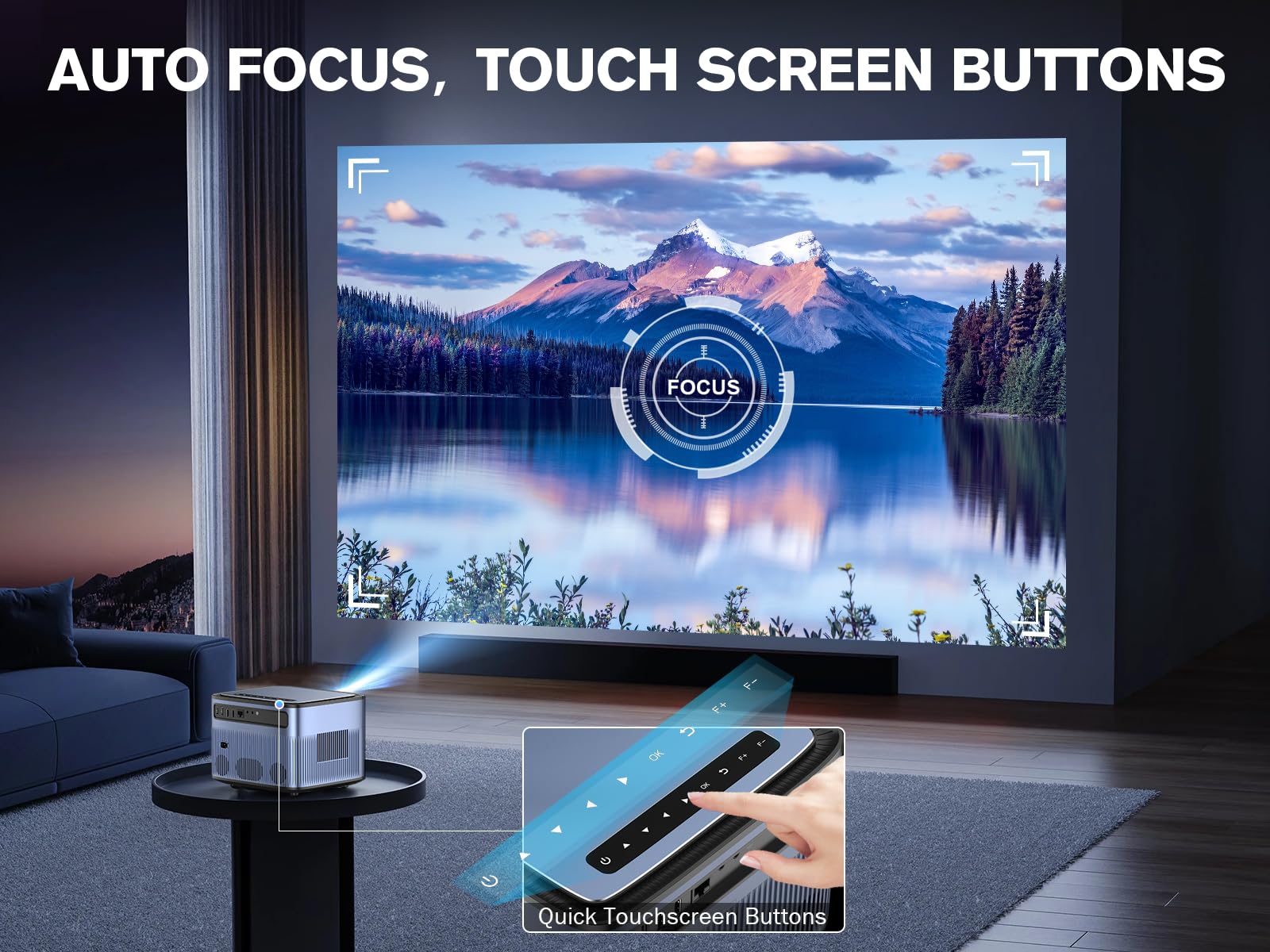 Android TV Projector 1920 x 1080P with Netflix Built in, VIZONY 800ANSI 5G WiFi Bluetooth Outdoor Projector, FHD Home Movie Projector with 4P4D/Zoom/PPT Compatible Phone/Laptop, 8000+ Apps