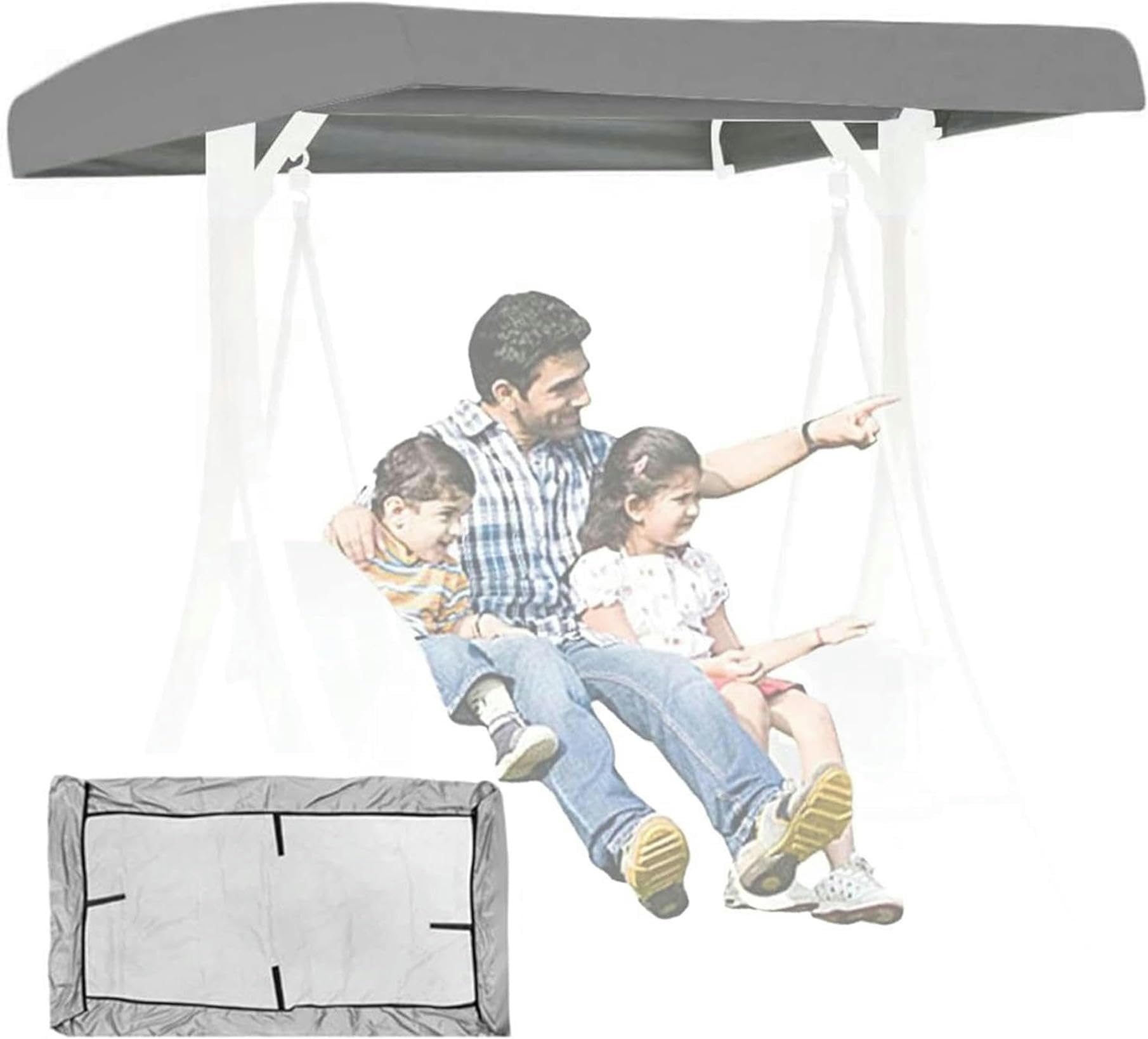 BTURYT 210D Oxford Cloth Patio Swing Top Cover with 4 Reinforced Corner Pockets,Replacement Canopy for Swing Seat 3 Seater Garden Hammock Cover-(top Cover only)