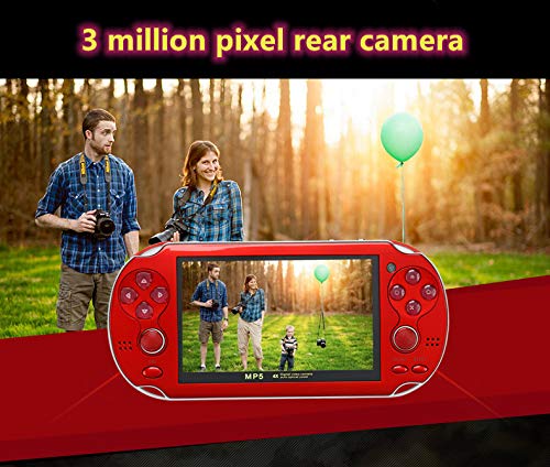 Handheld Portable Game Console,ANXTO Mini Retro Player Built-in Classic Games 4.3 Inch 8G Built-in Free 10000 Games+LCD Screen MP4 Function,Present for Kids and Adult red