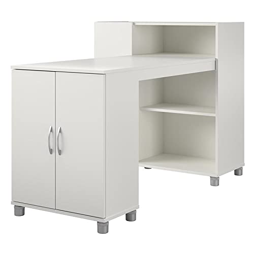 Ameriwood Home Systembuild Evolution Lory Hobby and Craft Desk with Storage Cabinet in White