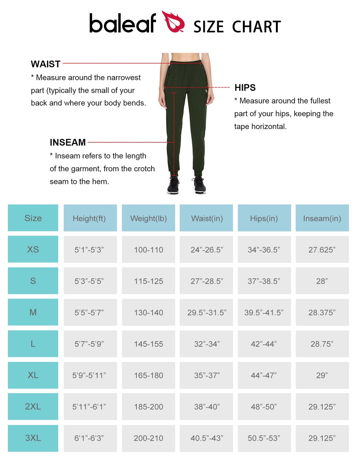 BALEAF Women's Lightweight Hiking Joggers Quick Dry Running UPF 50+ Pants Athletic Zipper Pockets Army Green L